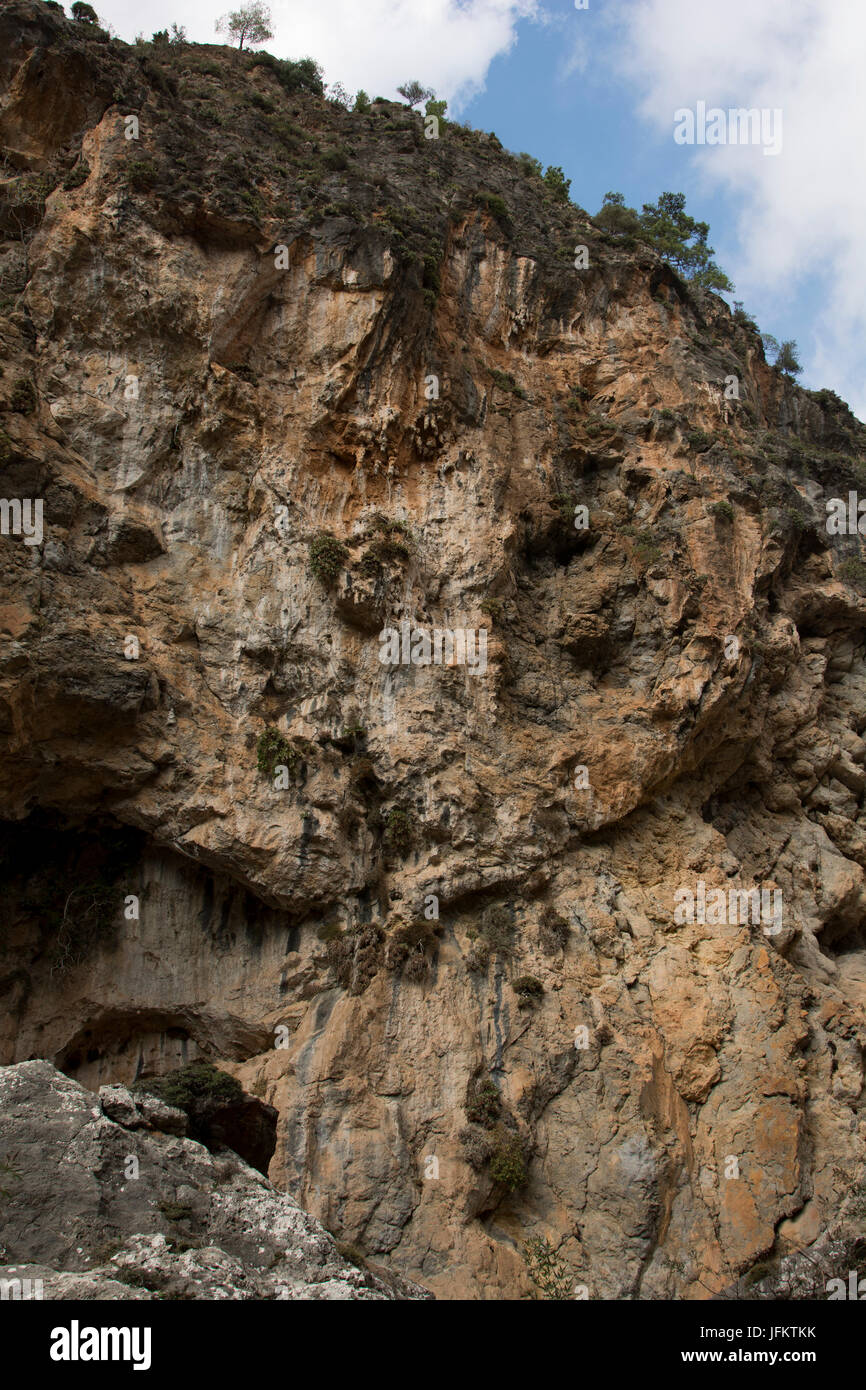 Aradena Gorge is a deep limestone canyon running from the Lefka Ori or ...