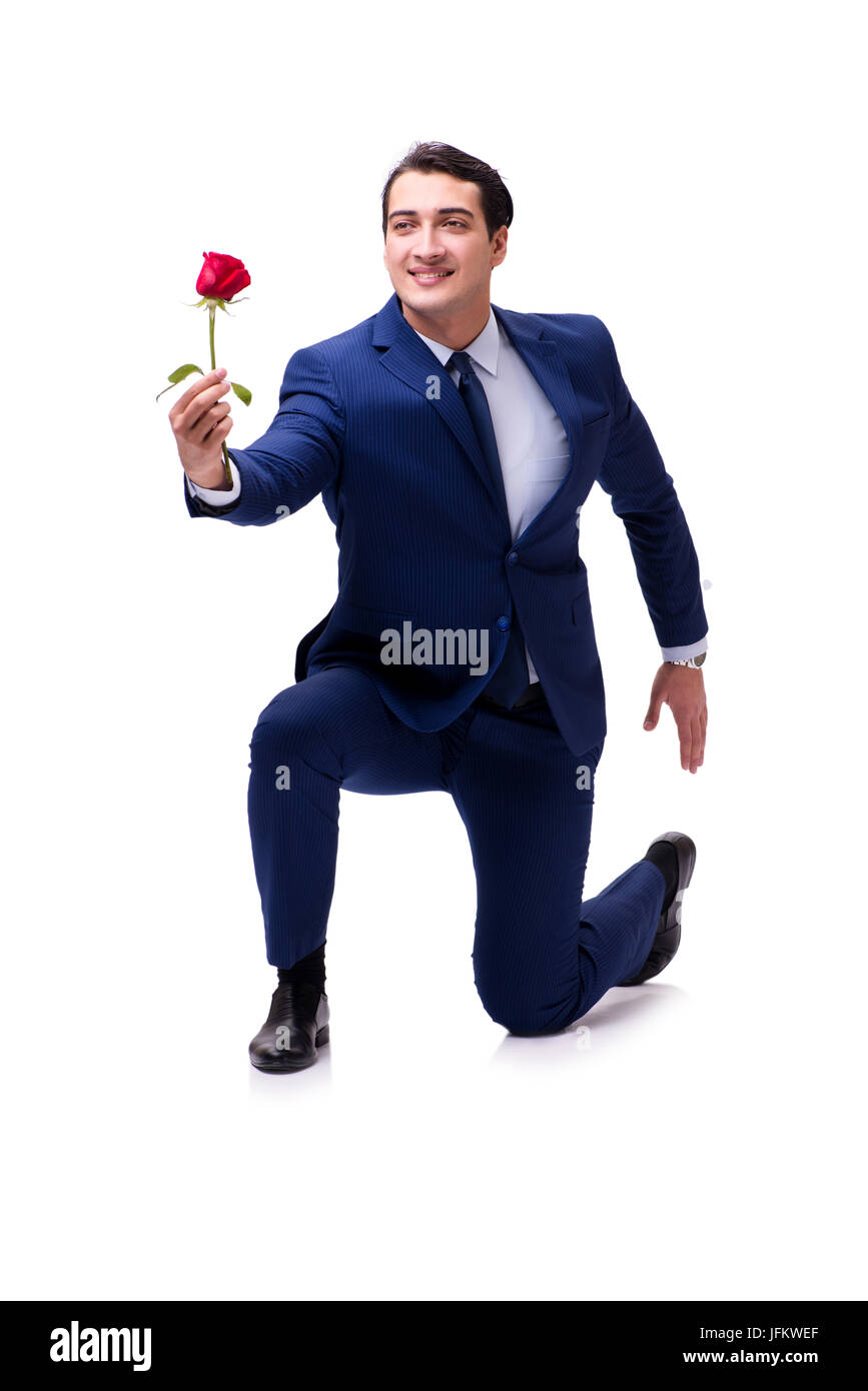 Romantic concept with man making marriage proposal Stock Photo - Alamy