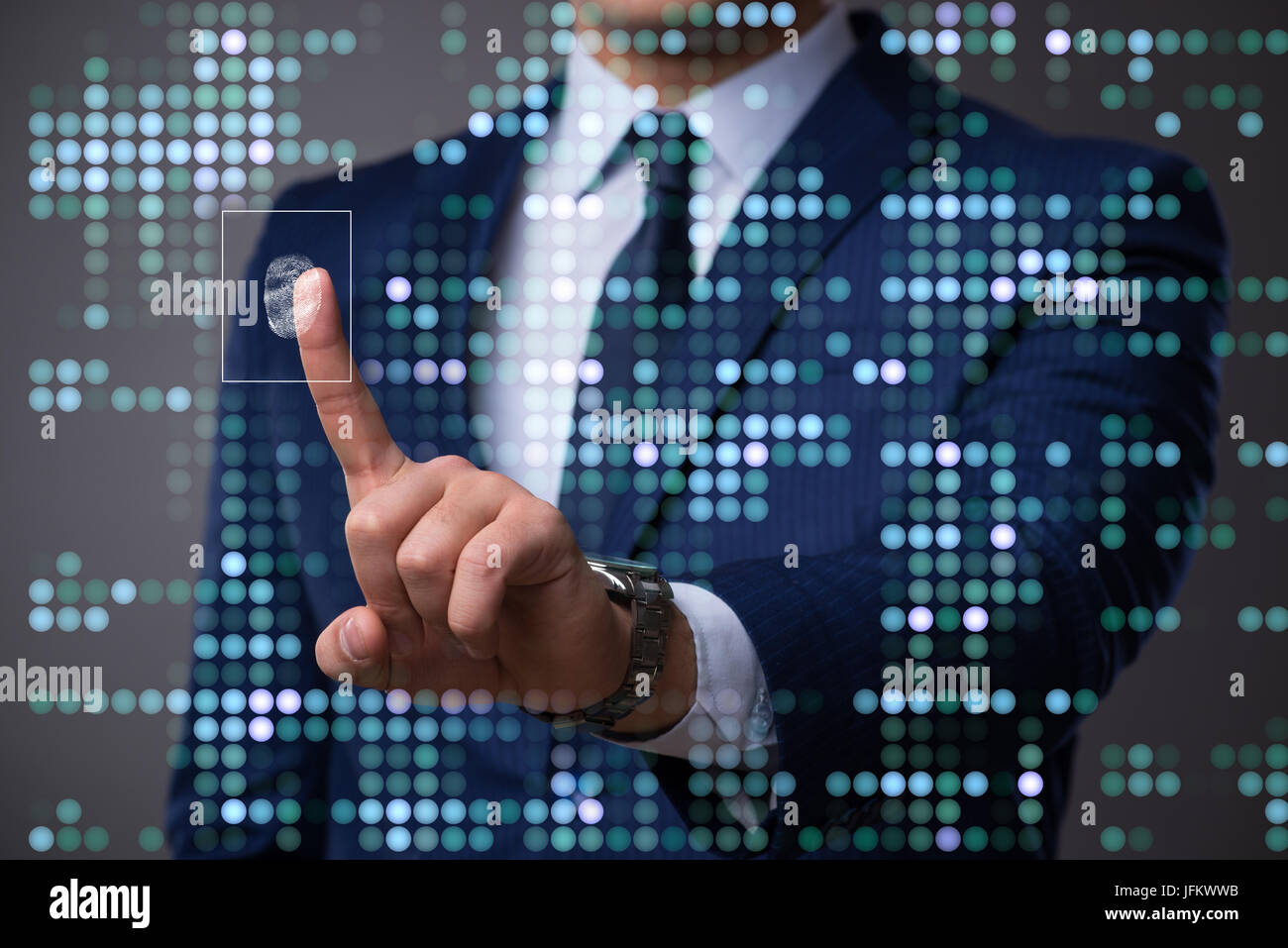 Biometric identification concept with fingerprints Stock Photo - Alamy