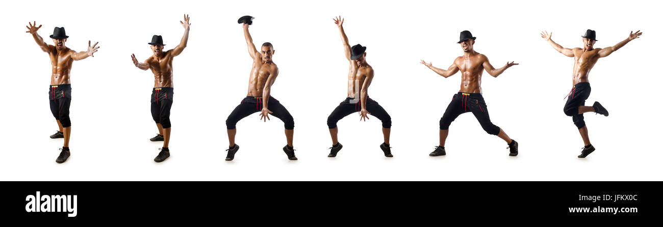 Collage of dancers isolated on white background Stock Photo - Alamy