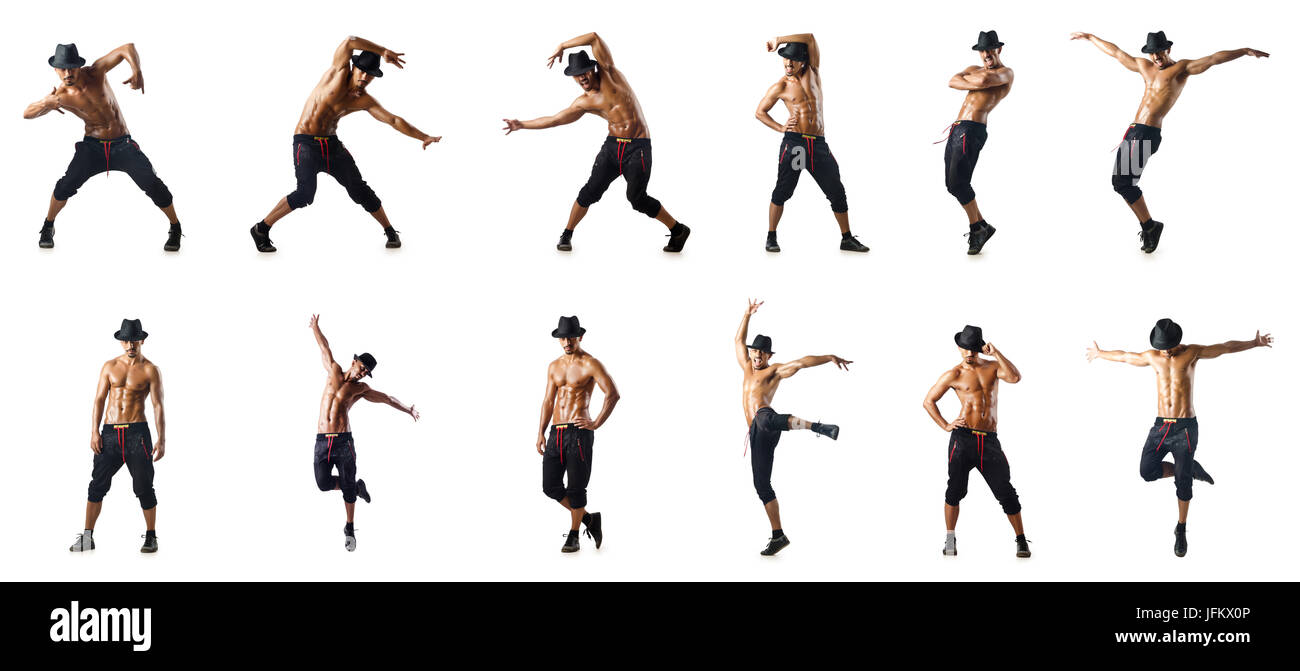 Collage of dancers isolated on white background Stock Photo - Alamy