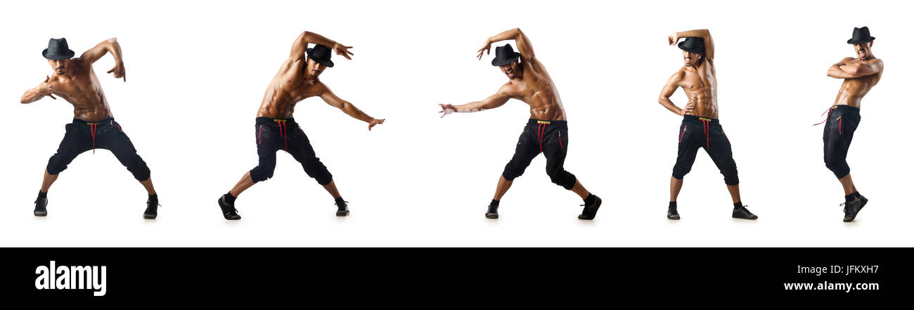 Collage of dancers isolated on white background Stock Photo - Alamy