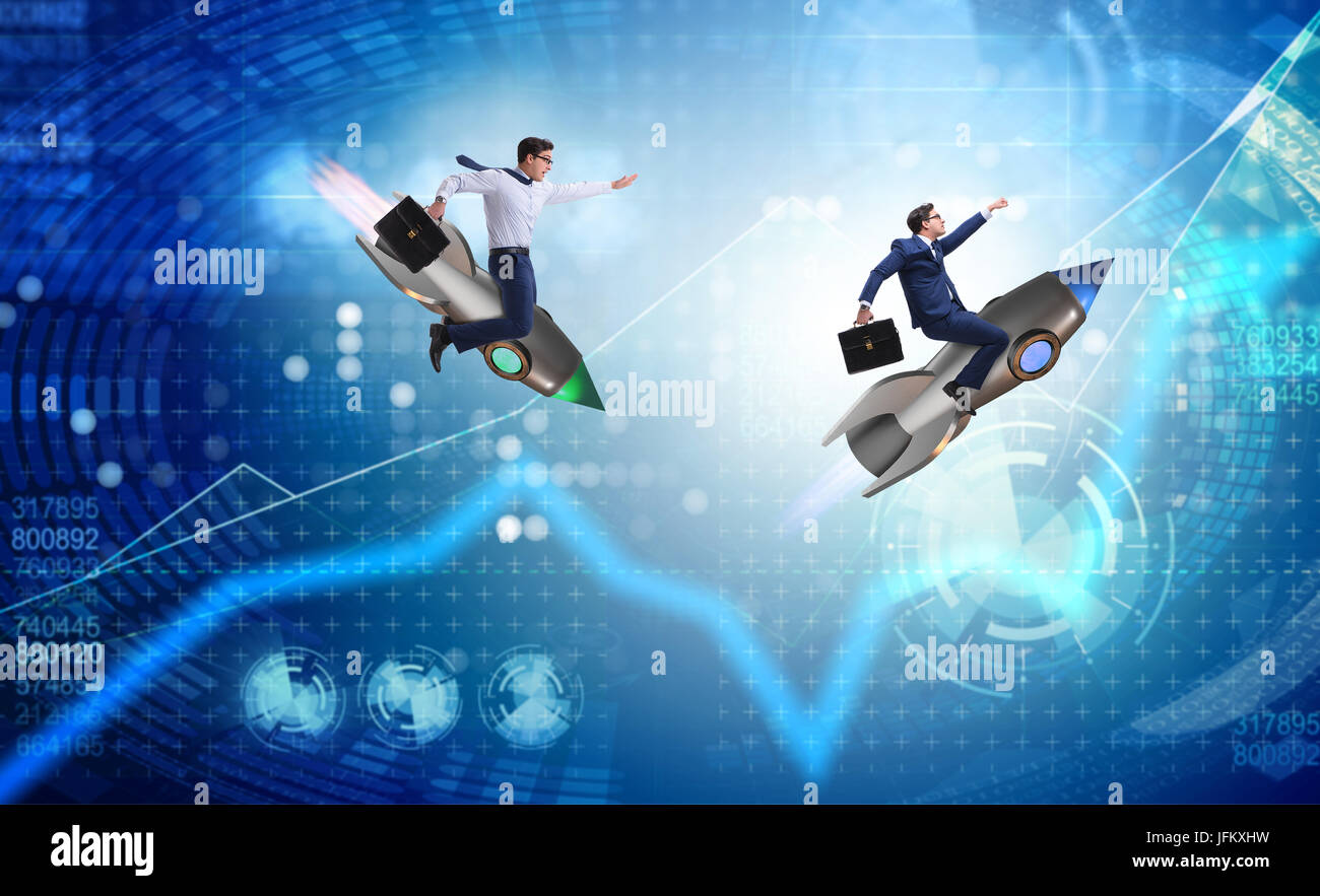 Global competition concept with chasing businessmen Stock Photo - Alamy