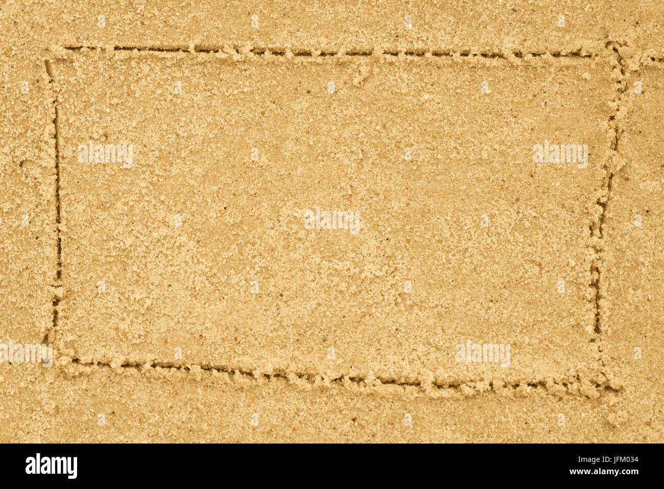 border drawing in sand background Stock Photo - Alamy