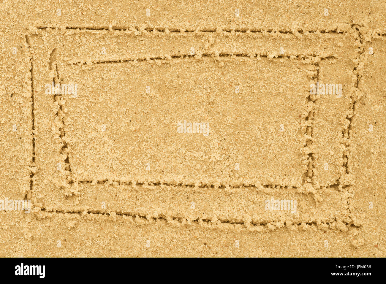 border drawing in sand background Stock Photo - Alamy