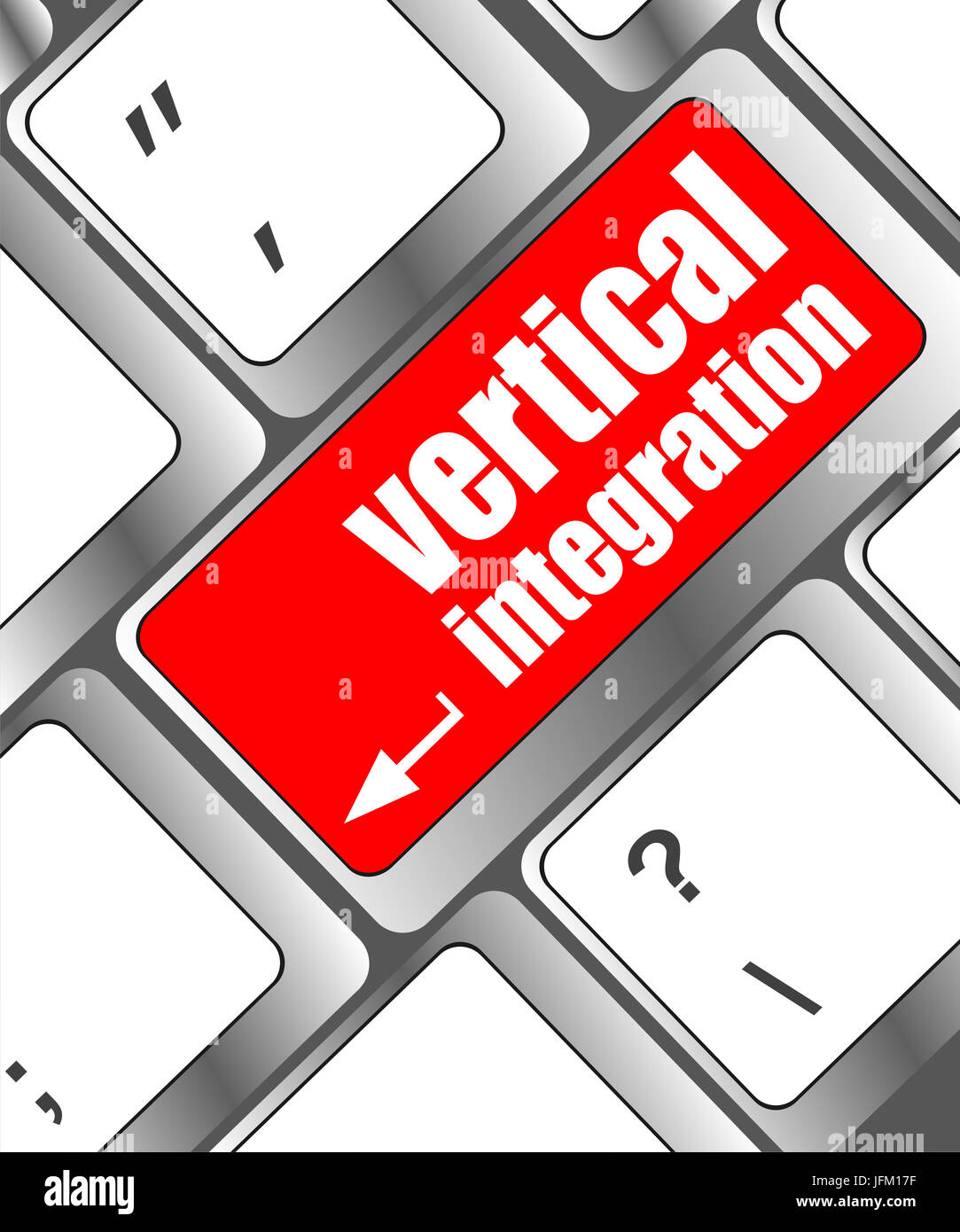 Computer enter keyboard keys with vertical integration words Stock ...