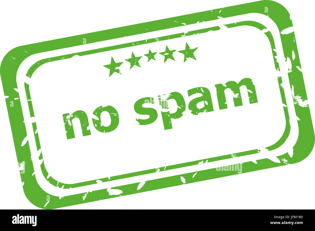 no spam grunge rubber stamp isolated on white background Stock Photo ...