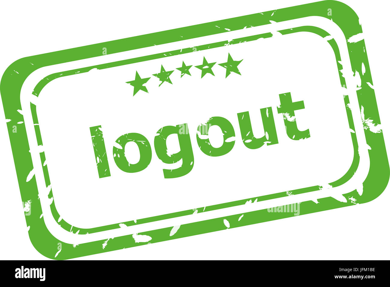 logout grunge rubber stamp isolated on white background Stock Photo - Alamy