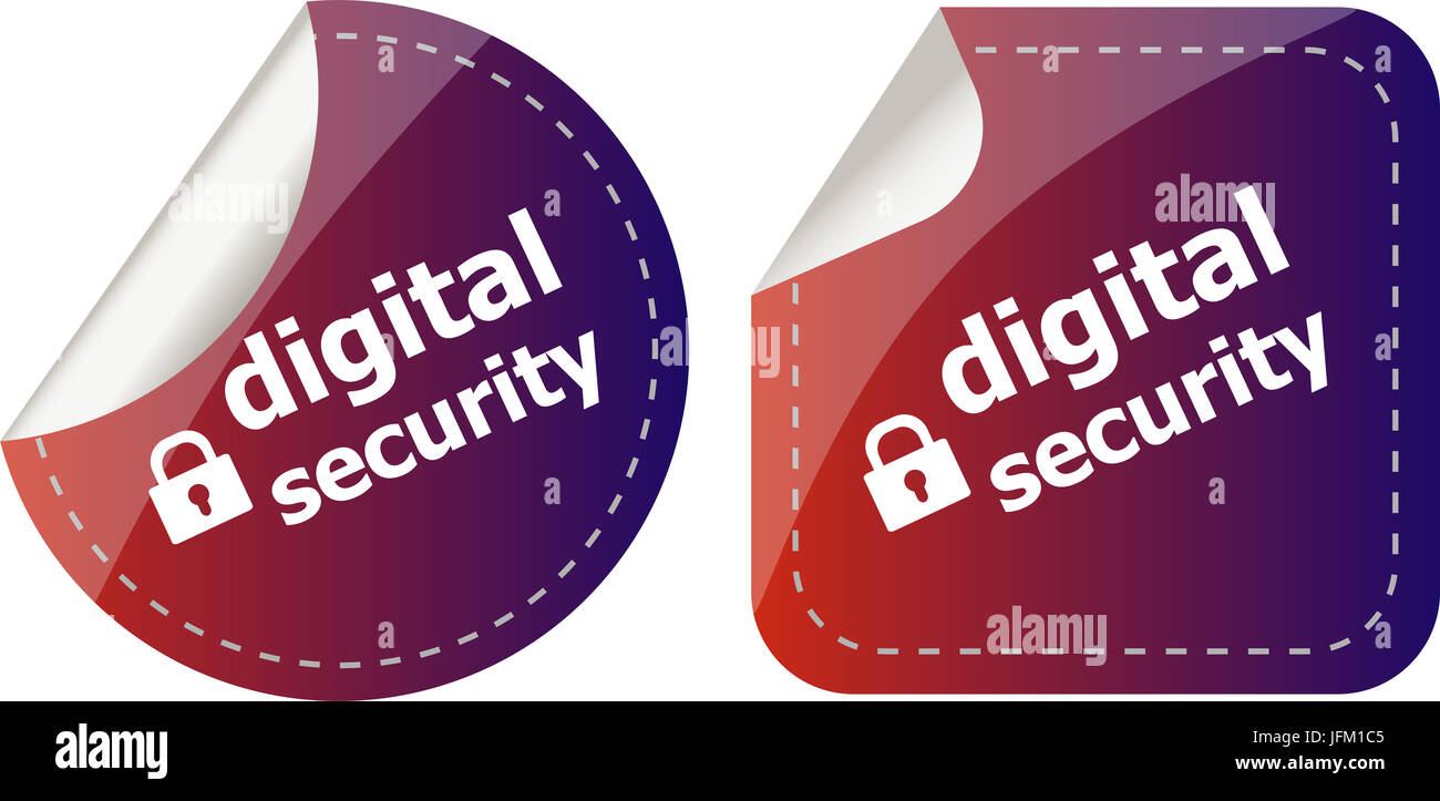 digital security stickers label tag set Stock Photo - Alamy