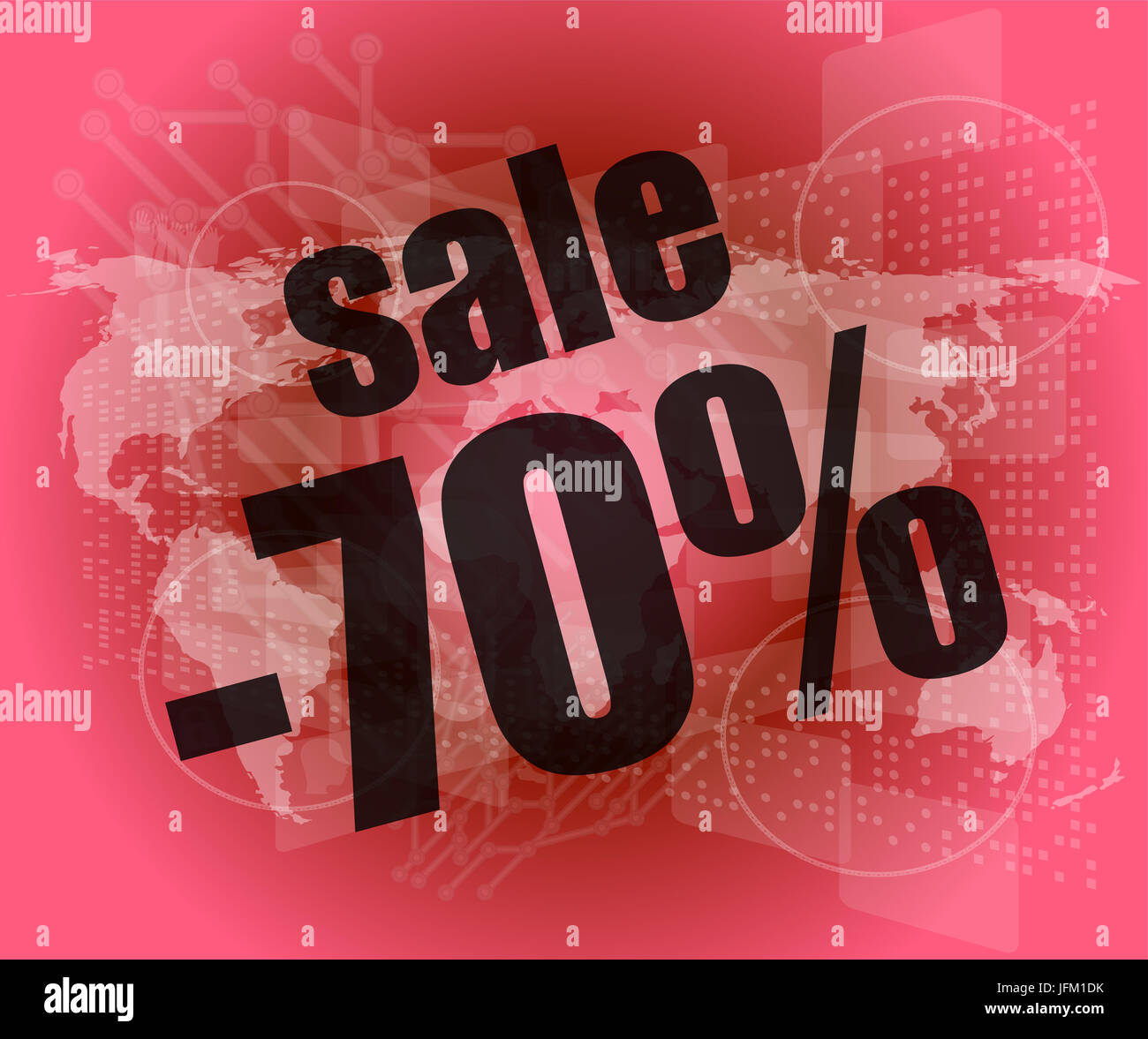 sale percentage on business digital touch screen Stock Photo - Alamy
