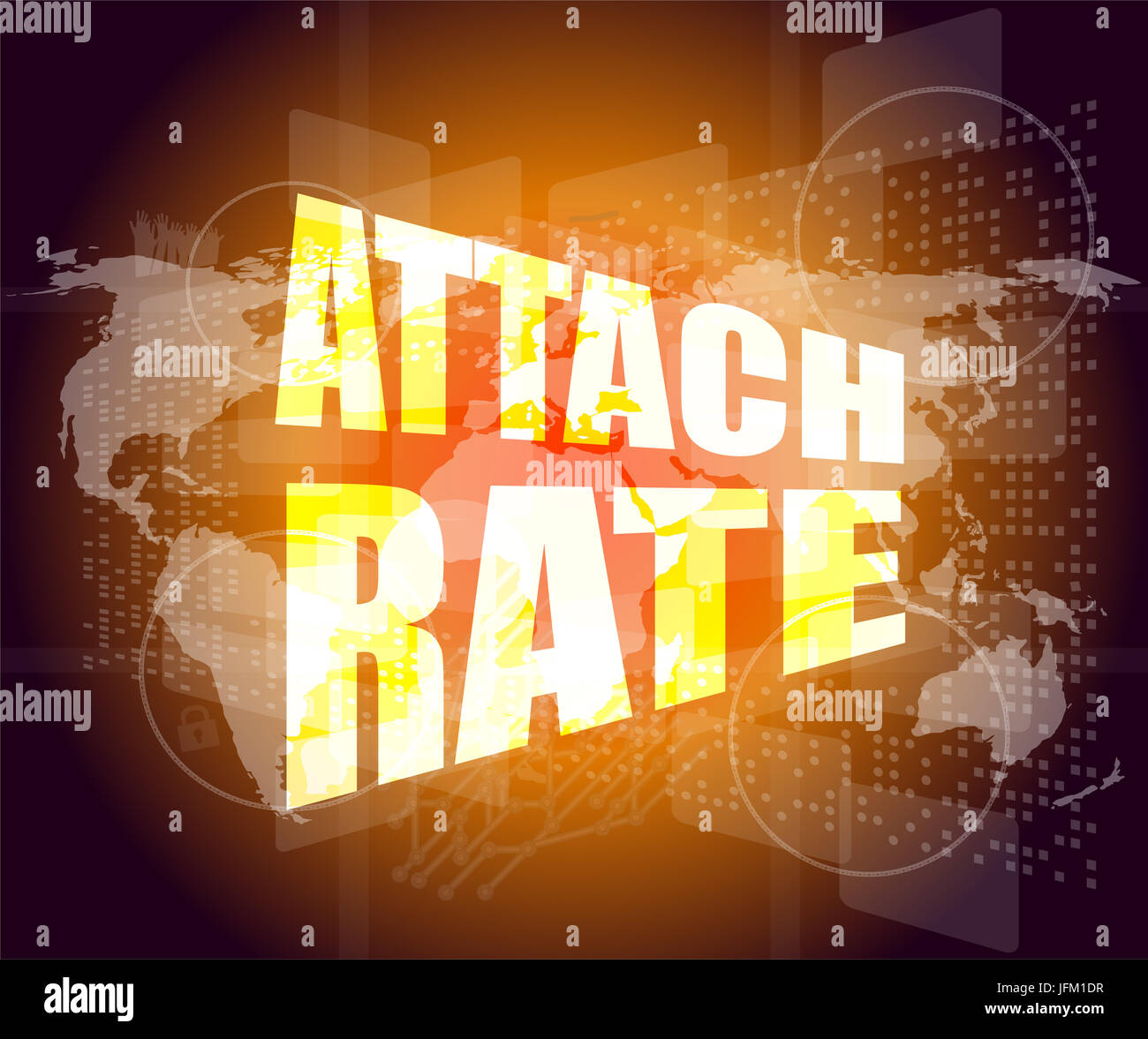 attach rate words on business digital touch screen Stock Photo - Alamy