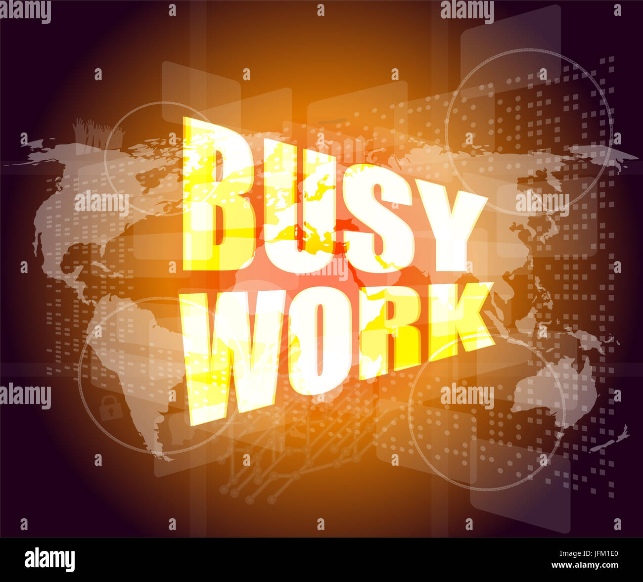 Management concept: busy work words on digital screen Stock Photo - Alamy