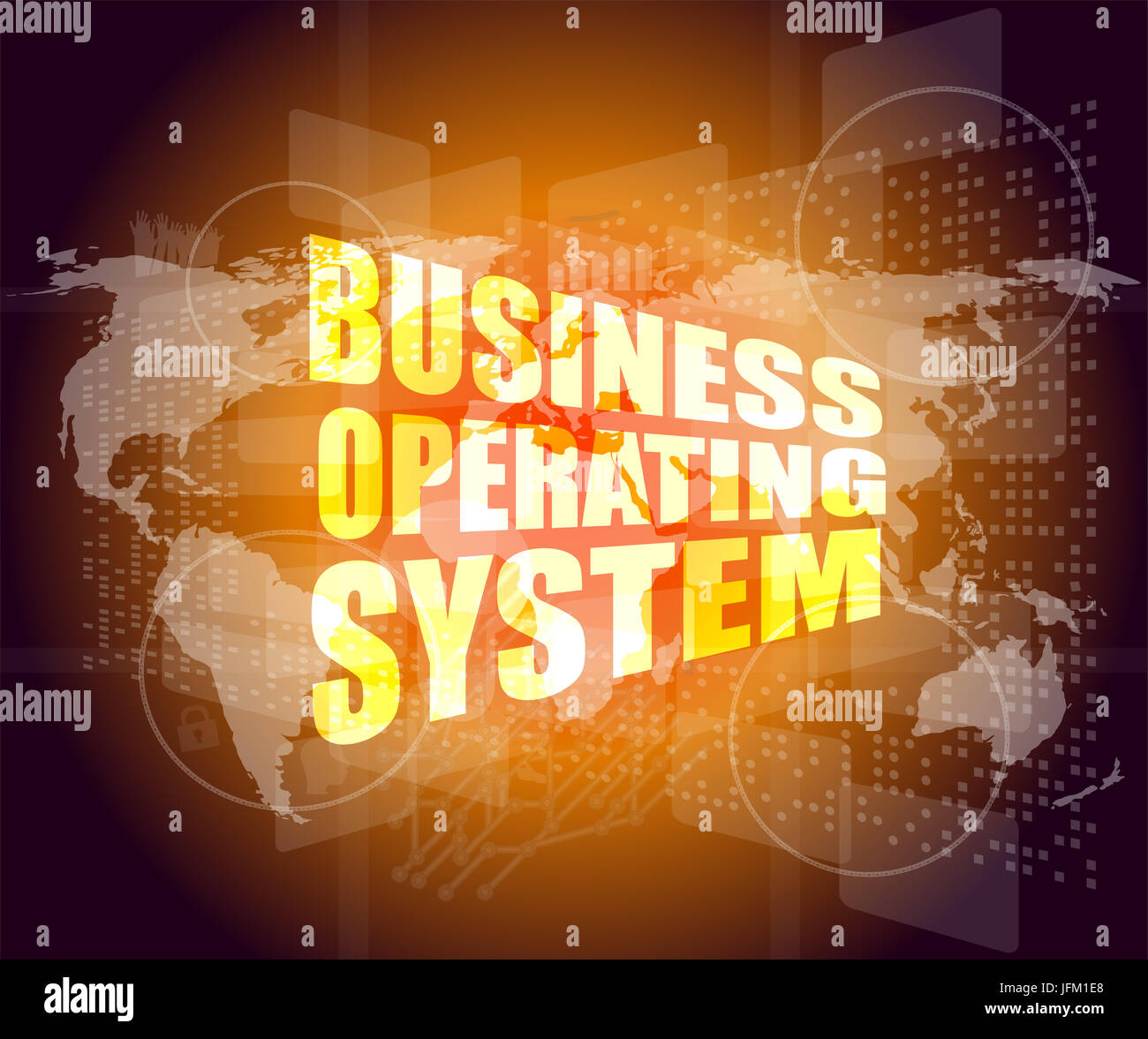 business operating system word on digital touch screen Stock Photo - Alamy