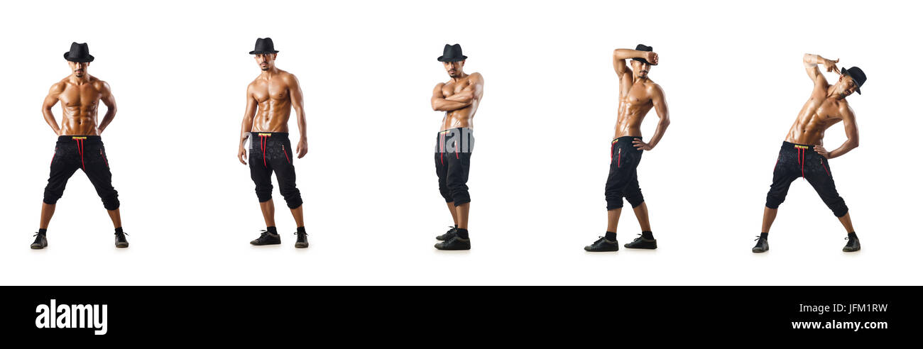 Collage of dancers isolated on white background Stock Photo - Alamy