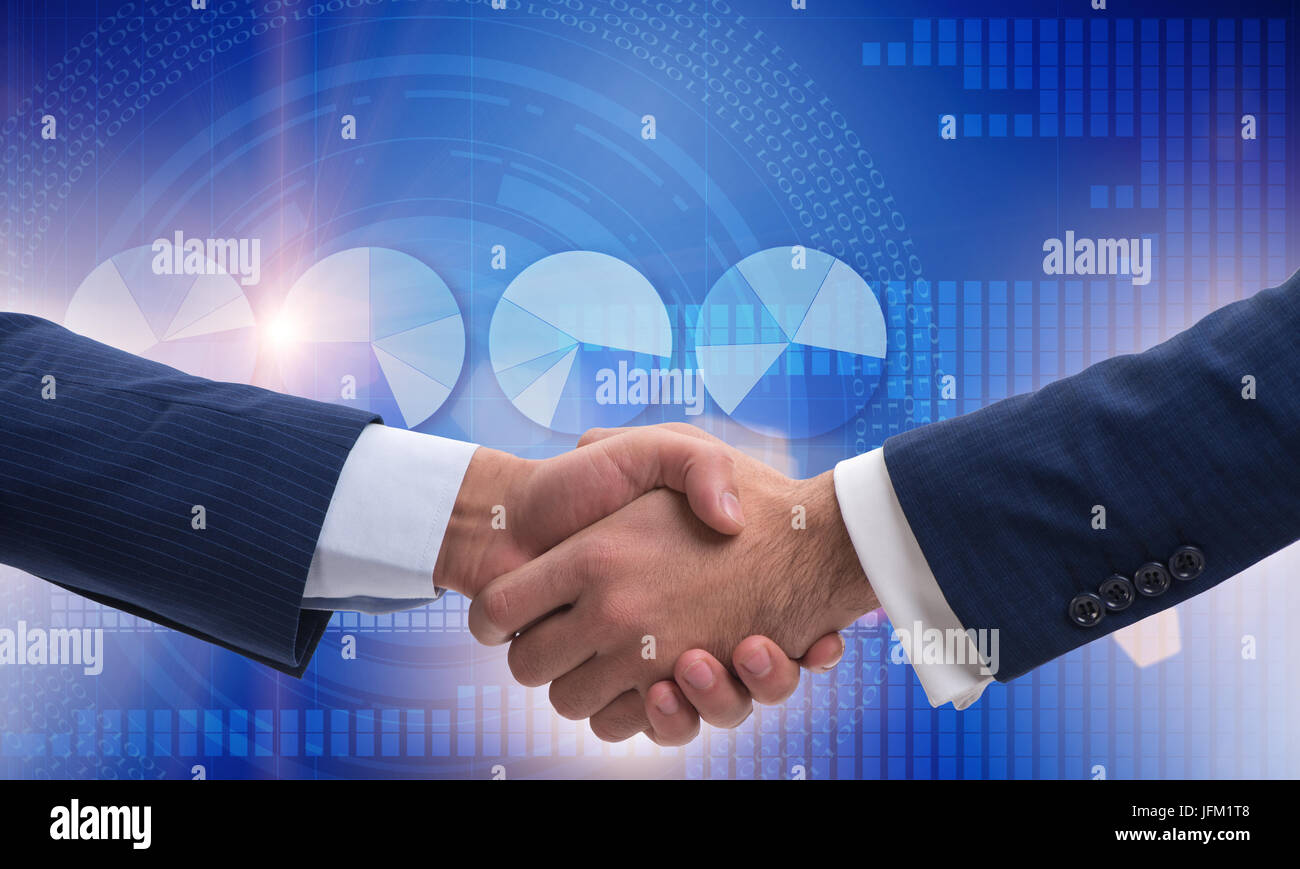 Handshake concept - business metaphor illustration Stock Photo - Alamy