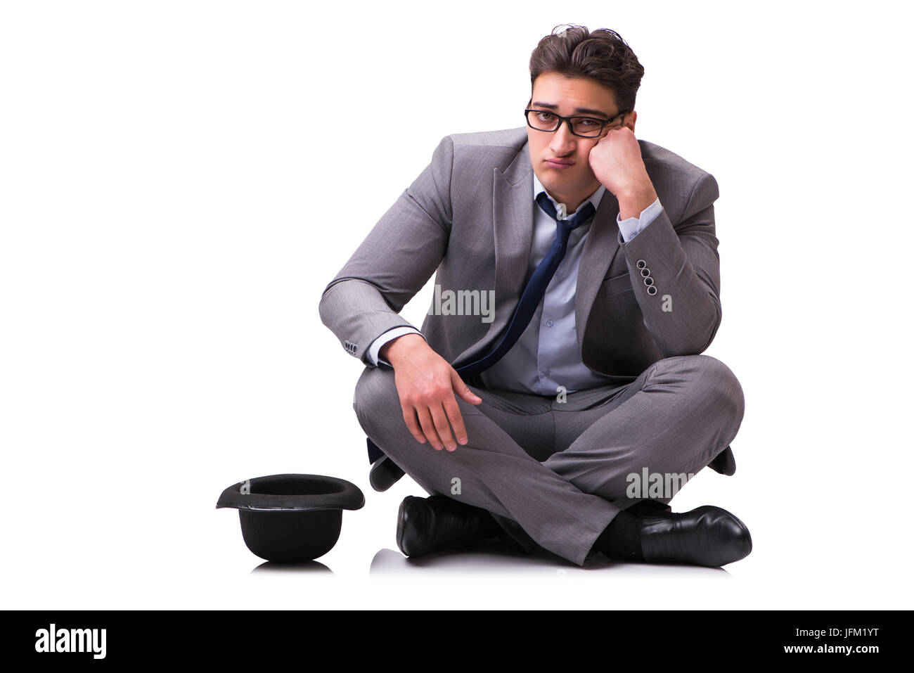 Bankrupt businessman isolated on white background Stock Photo - Alamy