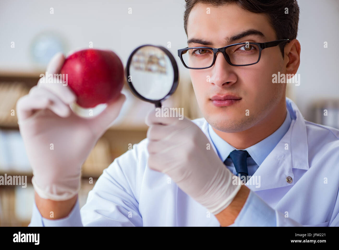 Scientist working on organic fruits and vegetables Stock Photo - Alamy