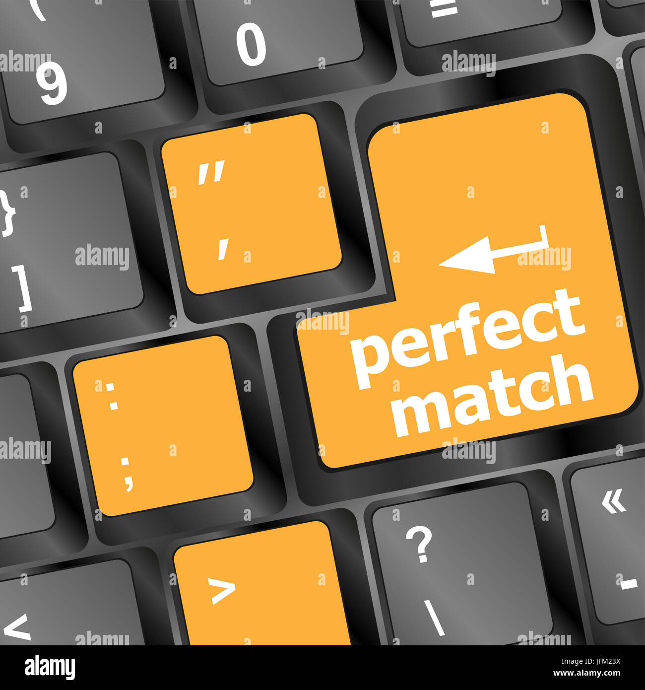 perfect match, keyboard with computer key button Stock Photo - Alamy