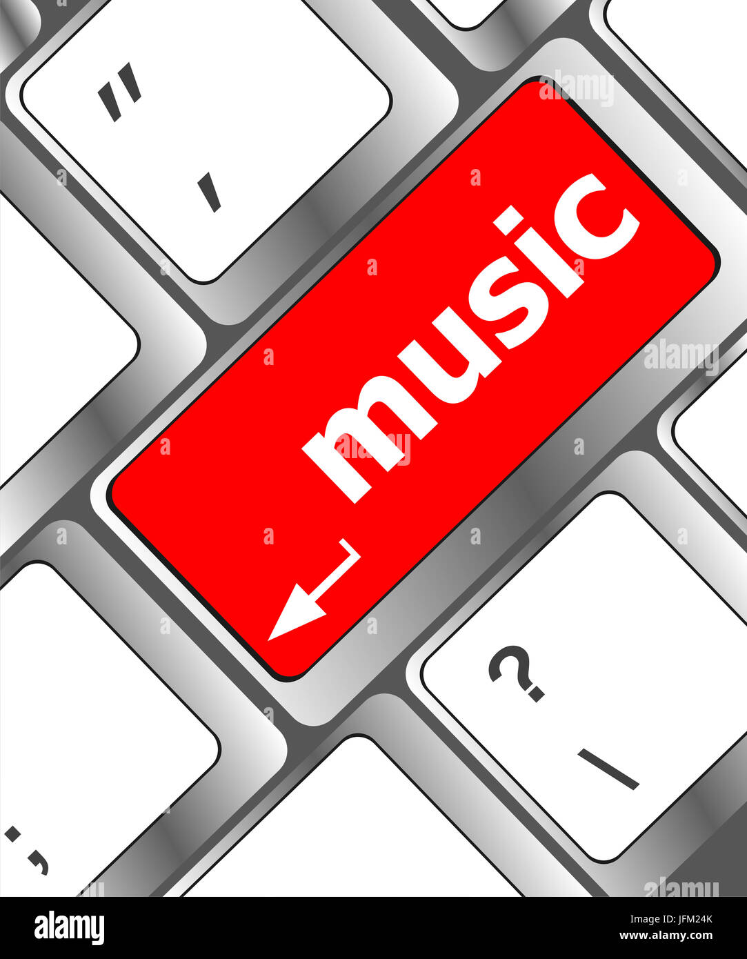Computer keyboard with music key - technology background Stock Photo ...