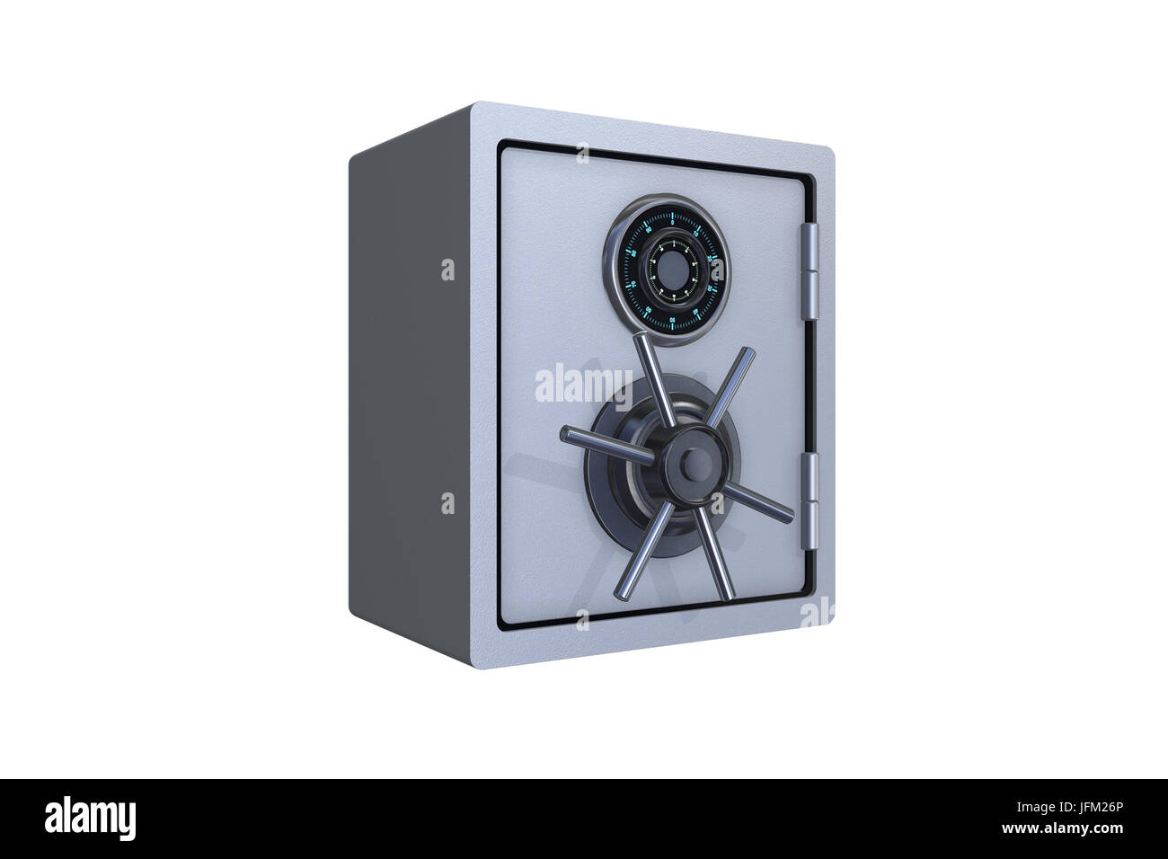 Steel money safe isolated on white - 3d rendering Stock Photo - Alamy