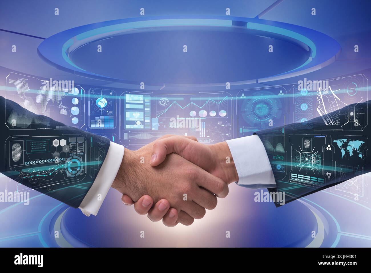 Handshake concept - business metaphor illustration Stock Photo - Alamy