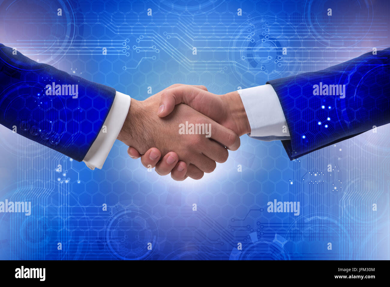 Handshake concept - business metaphor illustration Stock Photo - Alamy
