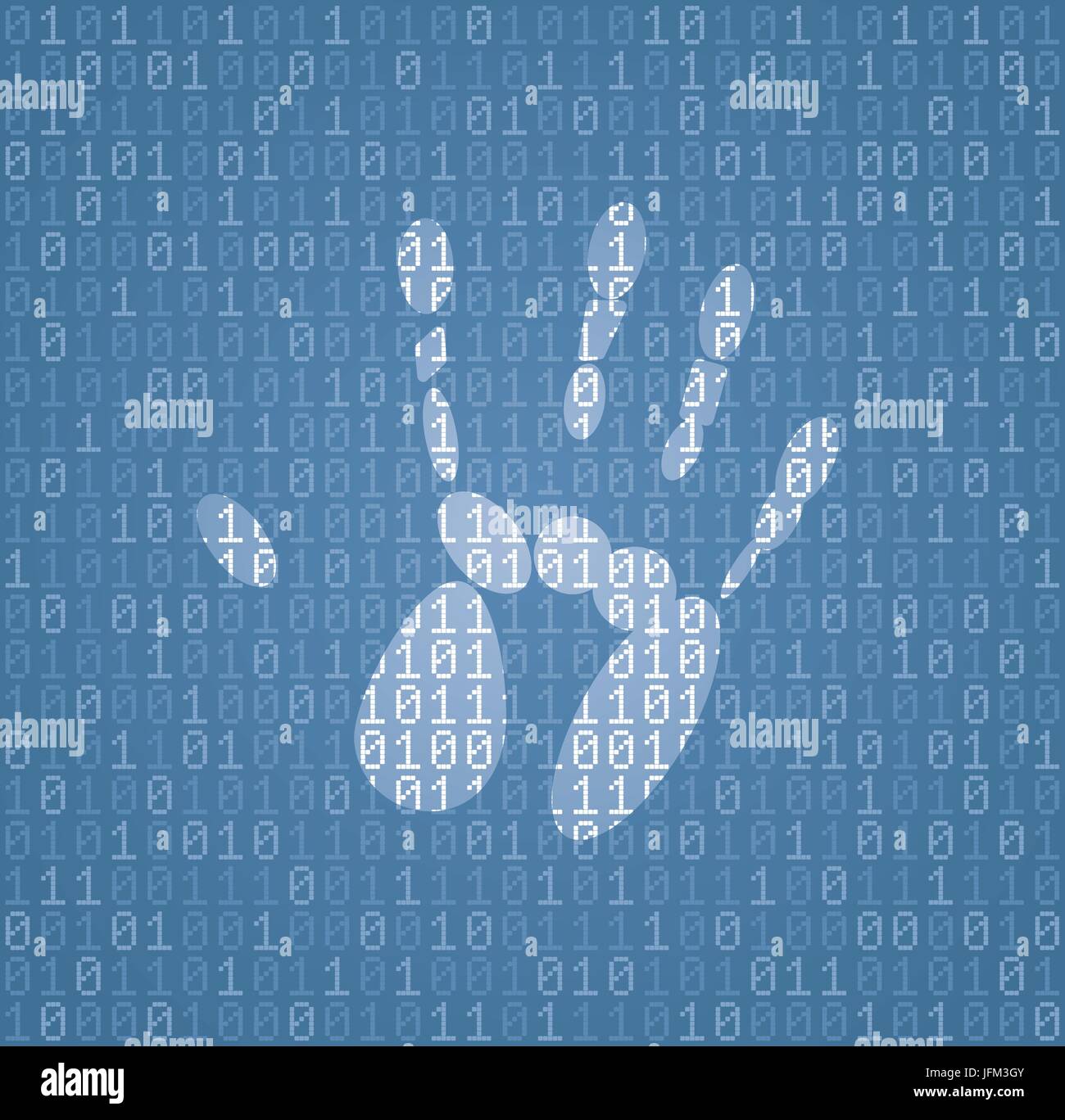 Handprint Signature In Binary Code Stock Vector Image & Art - Alamy