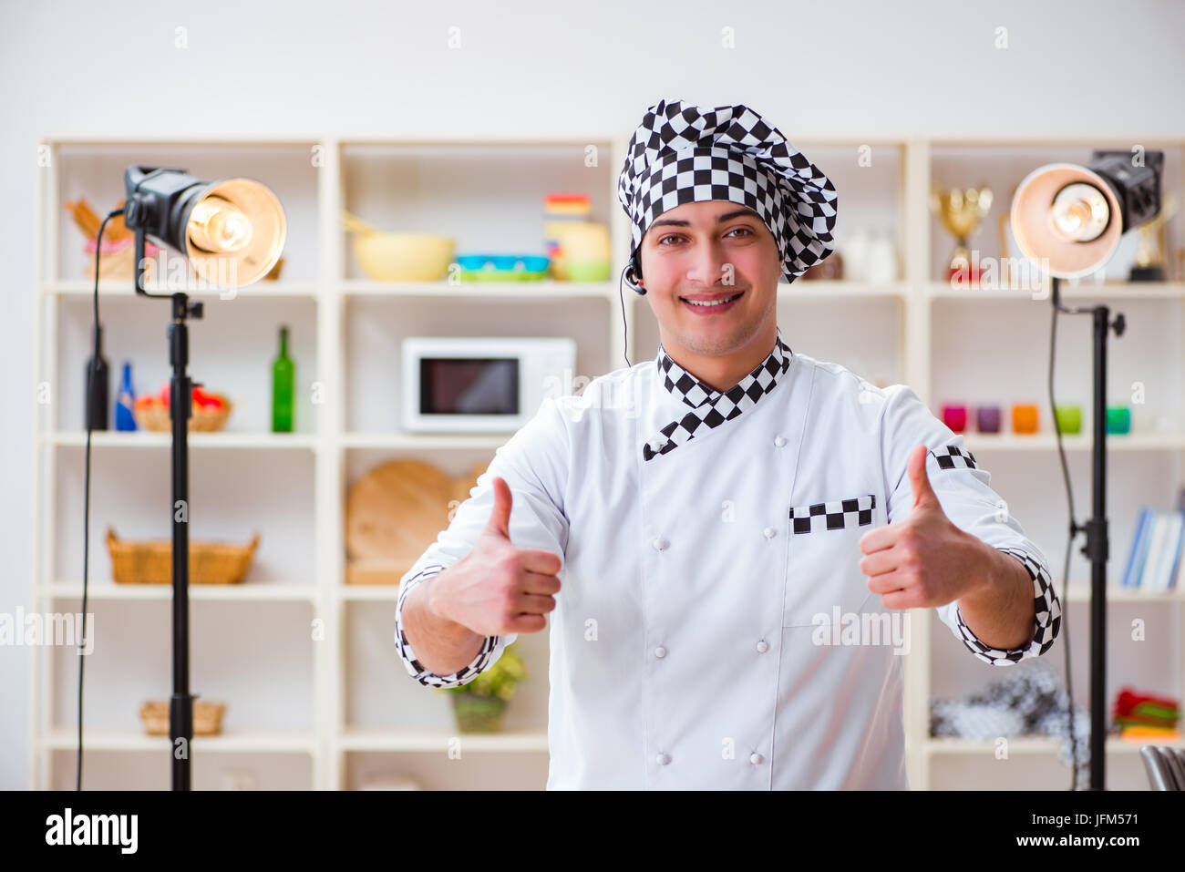 Food cooking tv show in the studio Stock Photo - Alamy