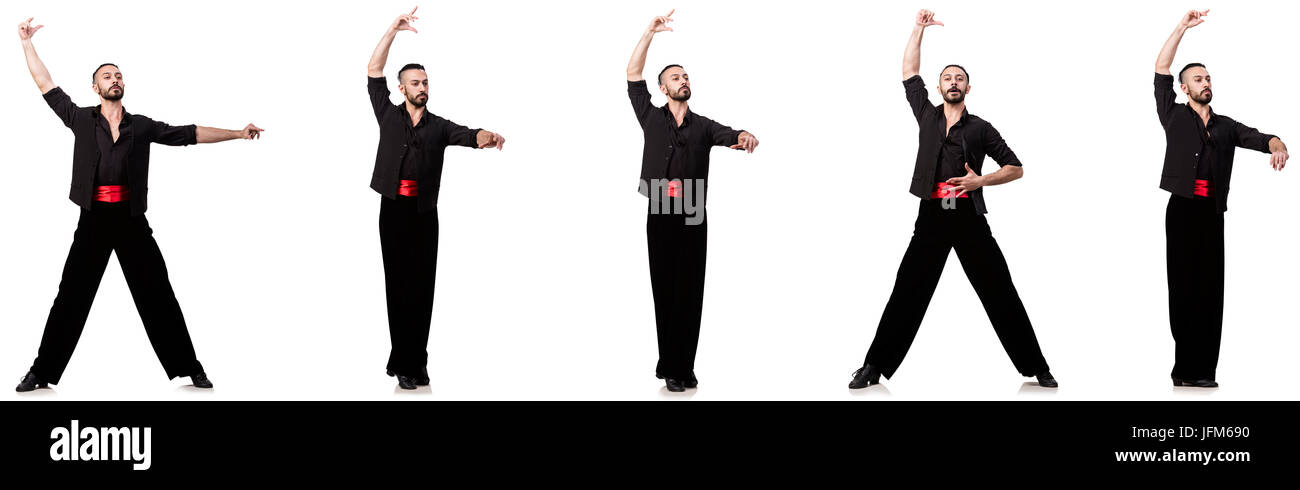 Spanish dancer in various poses on white Stock Photo - Alamy