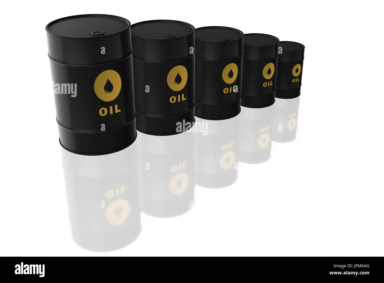 Oil barrels isolated on white - 3d rendering Stock Photo - Alamy