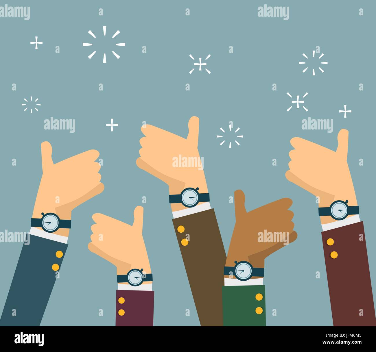Happy group people thumbs Stock Vector Images - Alamy
