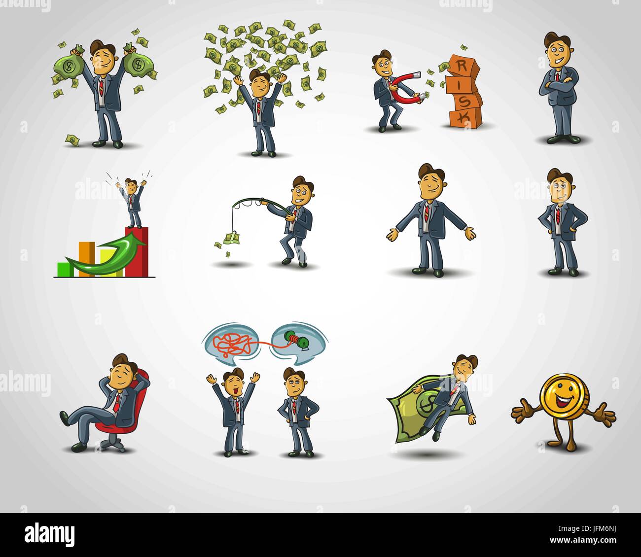 Angry business man blue Stock Vector Images - Alamy