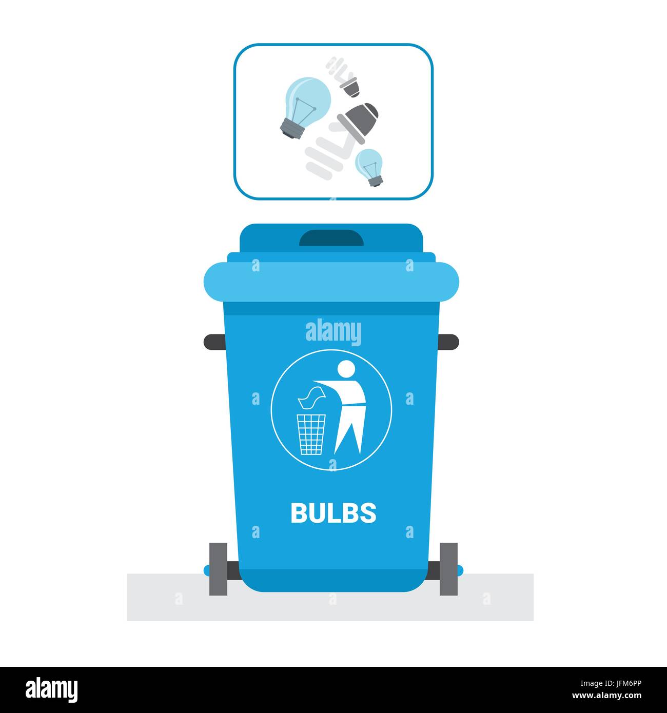 Rubbish Container For Light Bulbs Waste Icon Recycle Sorting Garbage ...