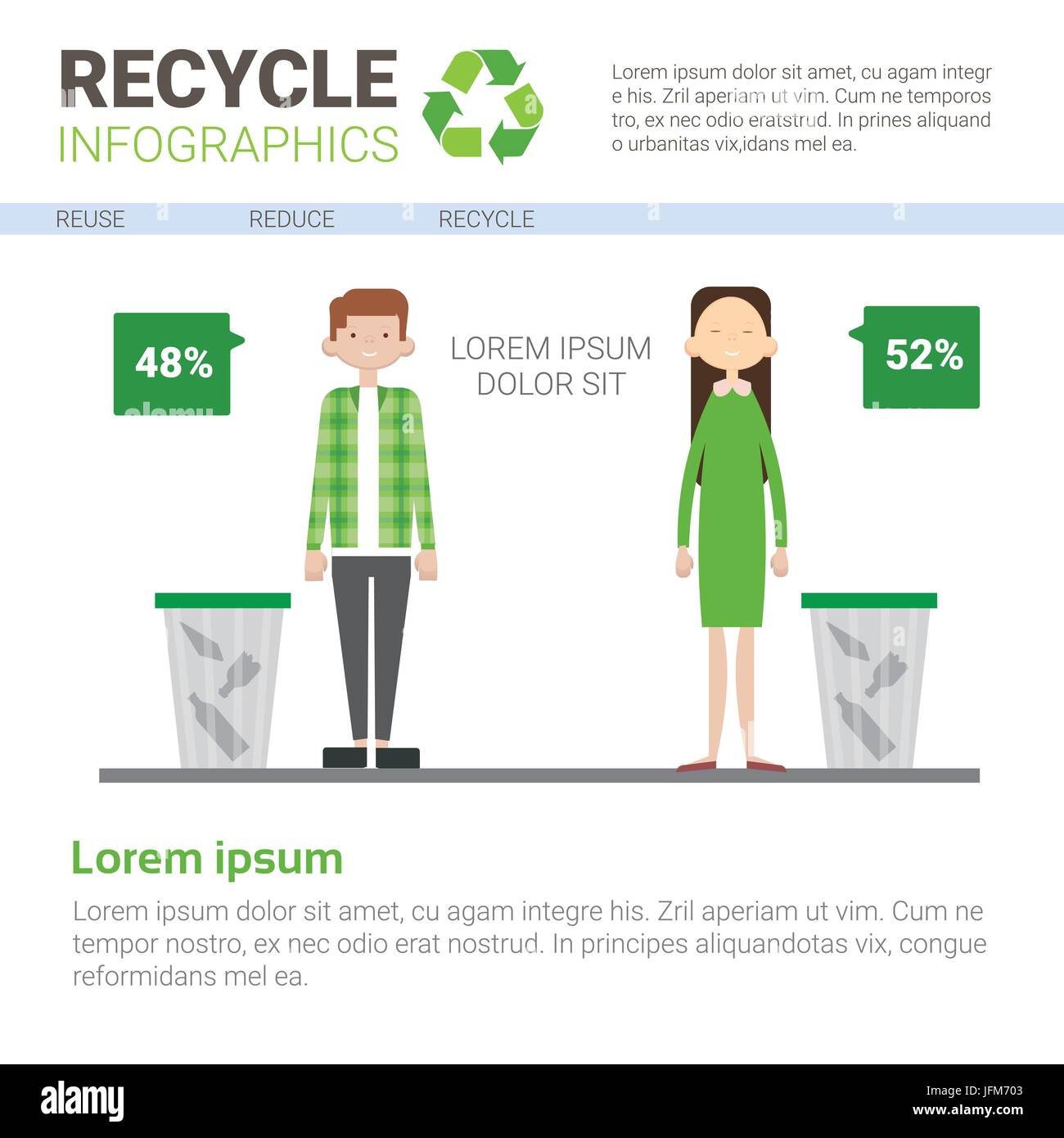 Recycle Infographic Banner Waste Gathering Sorting Garbage Concept ...