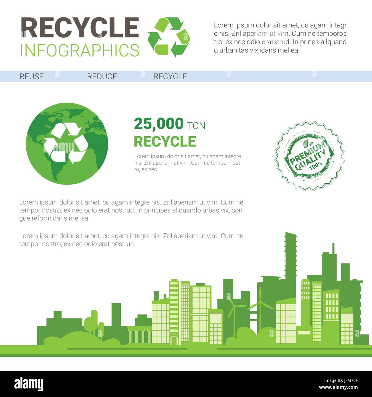 Recycle Infographic Banner Waste Gathering Sorting Garbage Concept ...