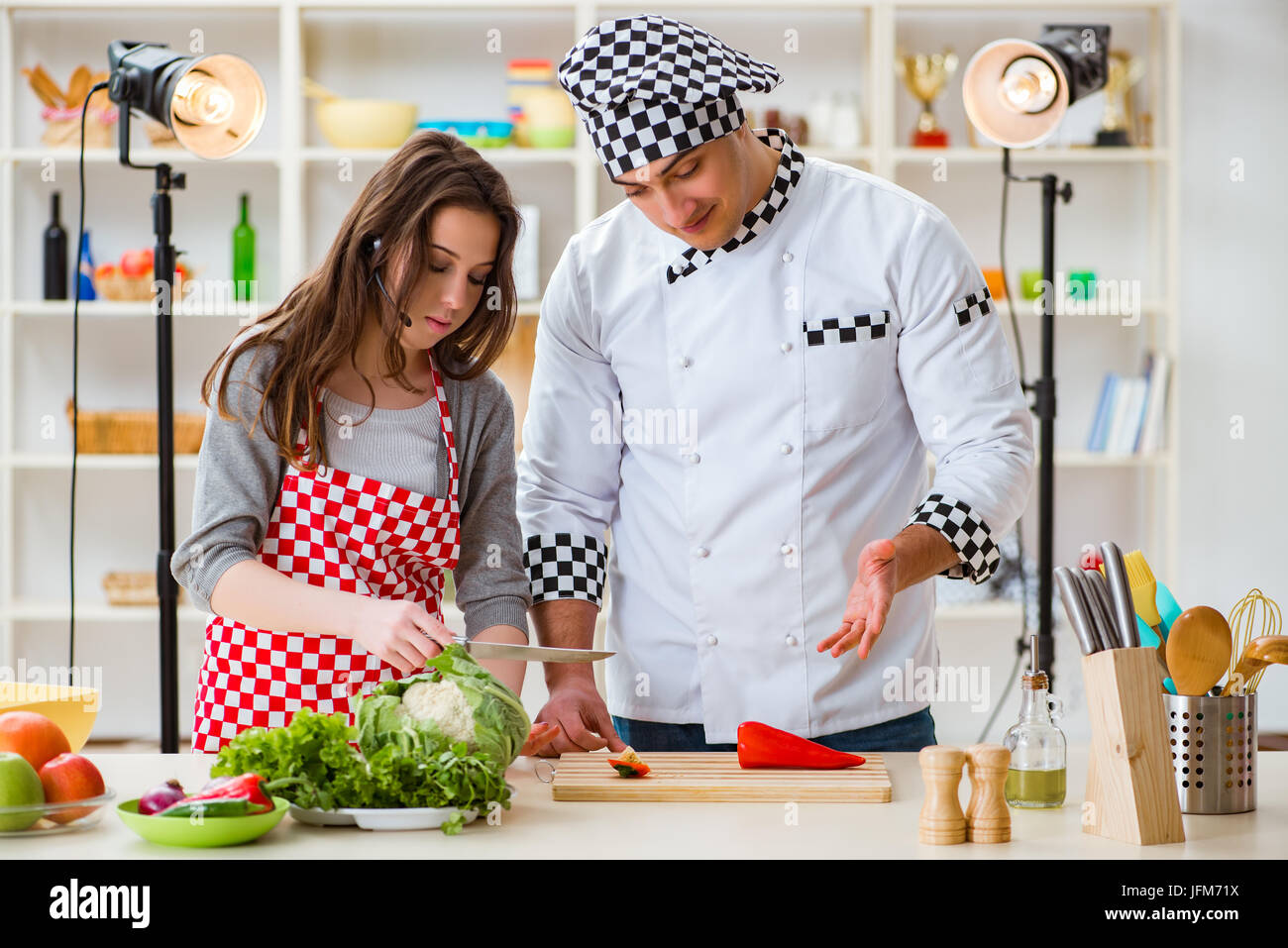 Food cooking tv show in the studio Stock Photo - Alamy