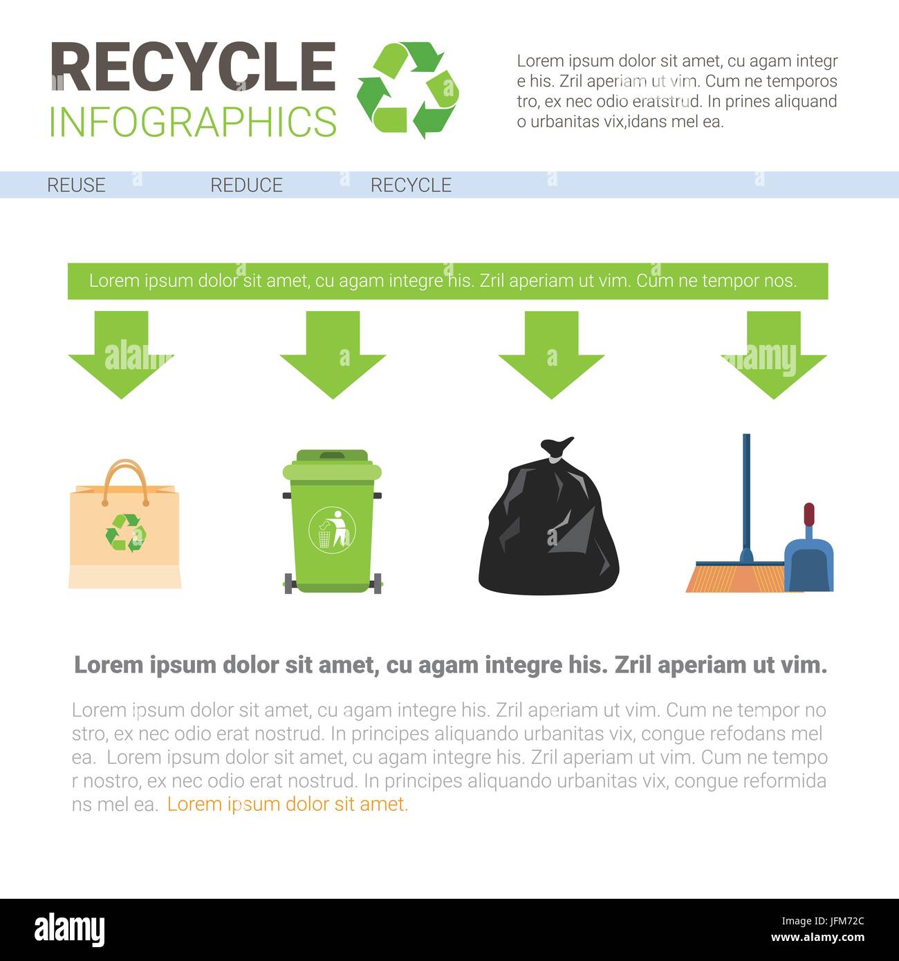 Rubbish Container For Sorting Waste Infographic Banner Recycle Garbage ...