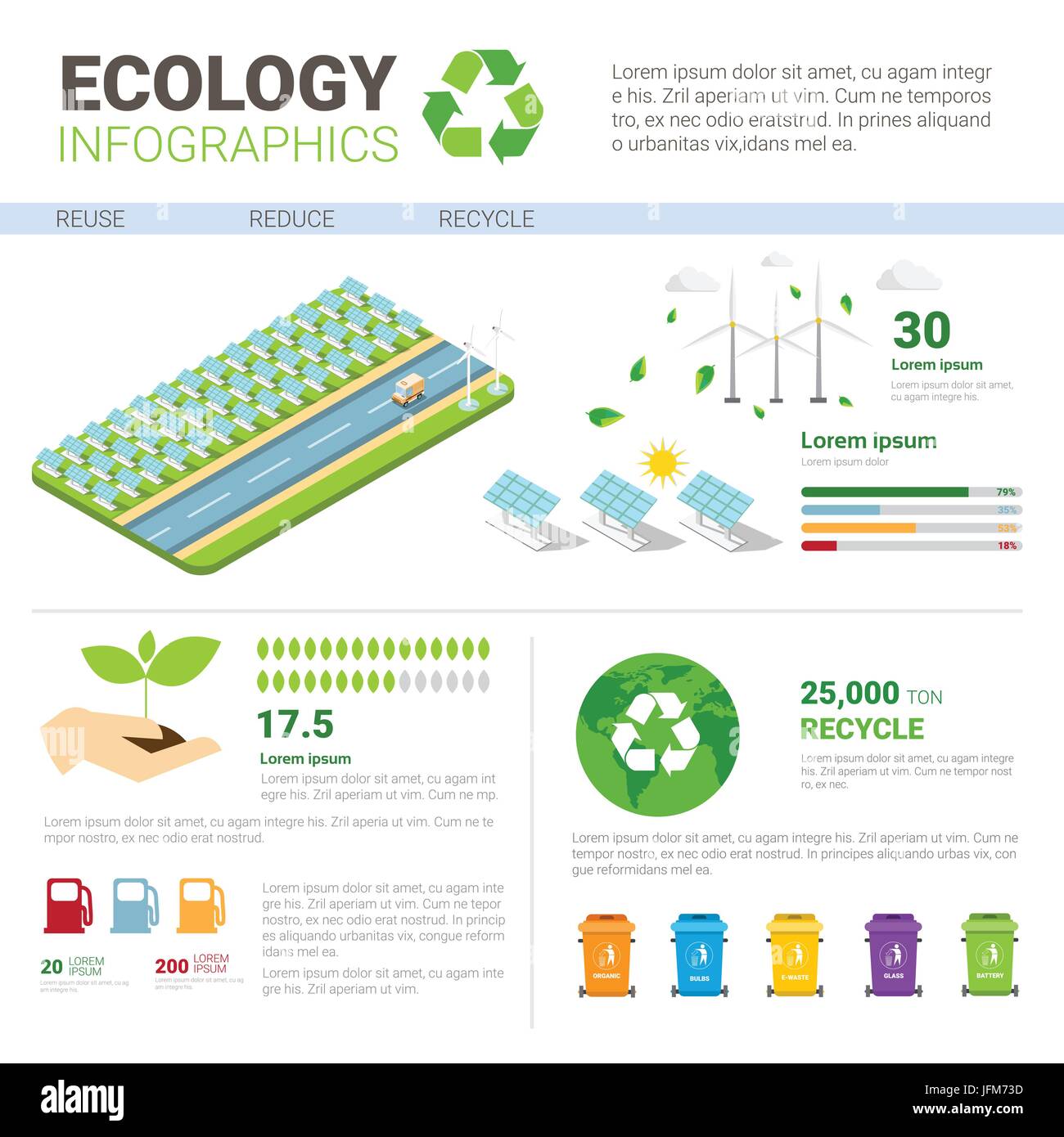 Ecology Rubbish Container For Sorting Waste Infographic Banner Recycle ...