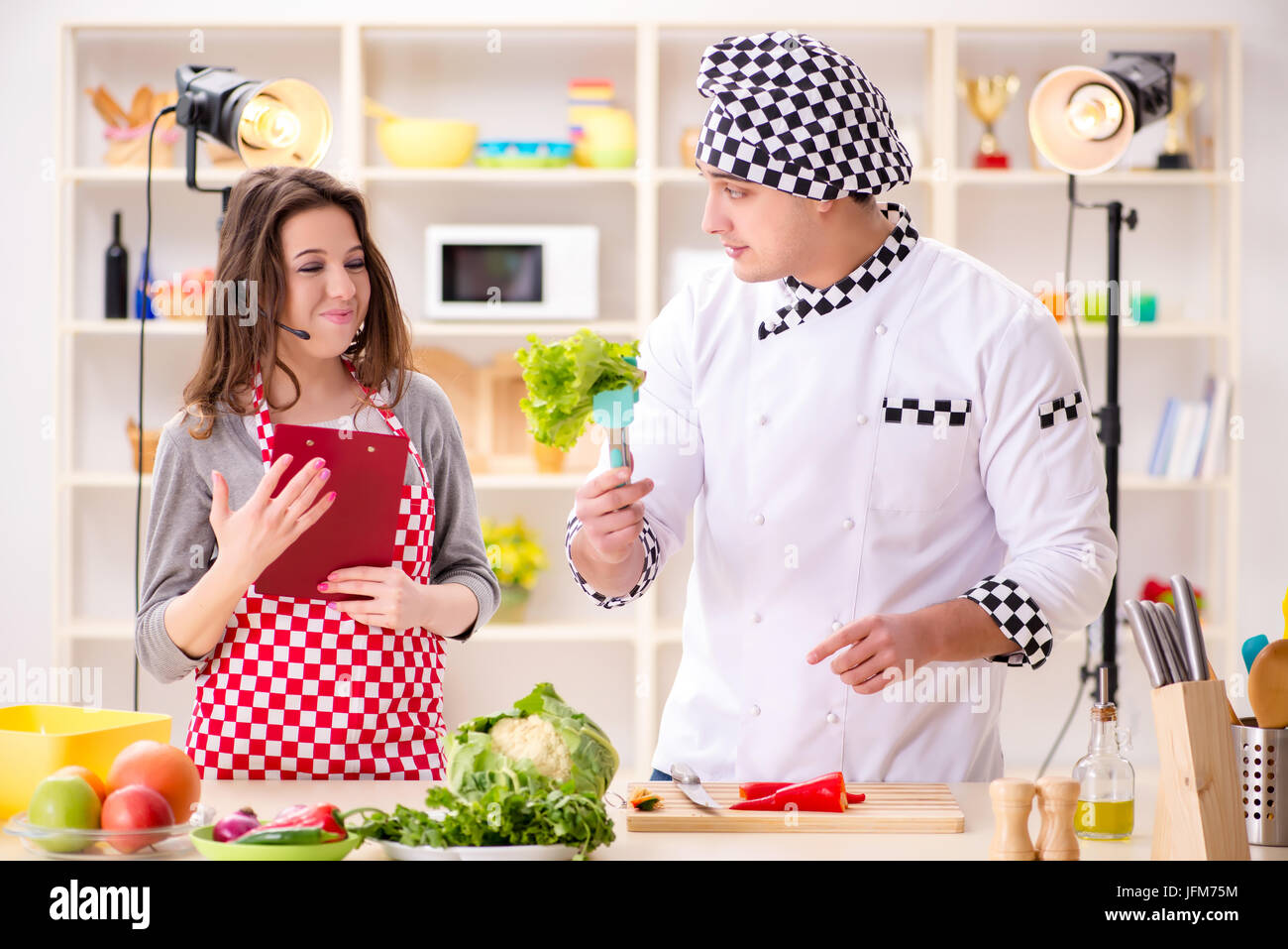 Food cooking tv show in the studio Stock Photo - Alamy