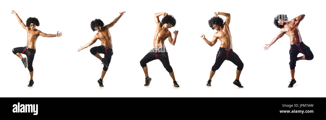 Collage of dancers isolated on white background Stock Photo - Alamy