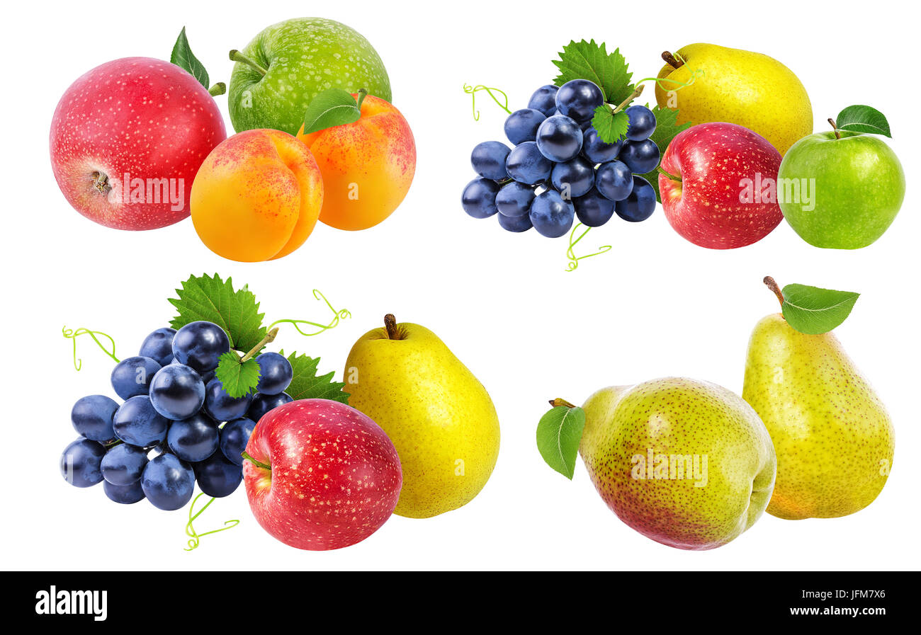 Collection of fruits isolated on white background Stock Photo - Alamy