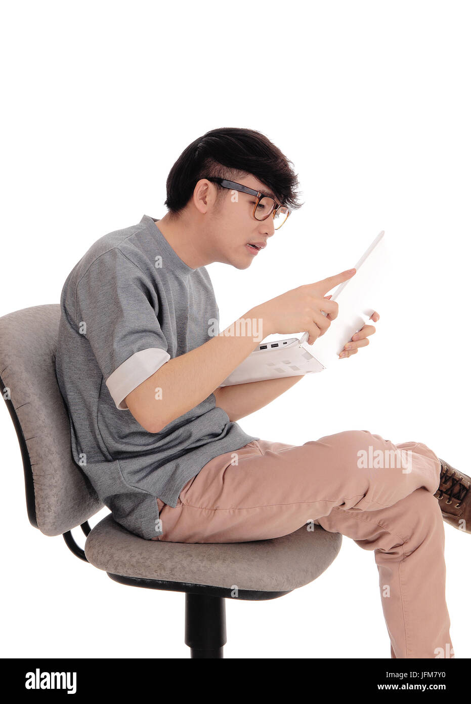 Handsome asian student man typing hi-res stock photography and images ...