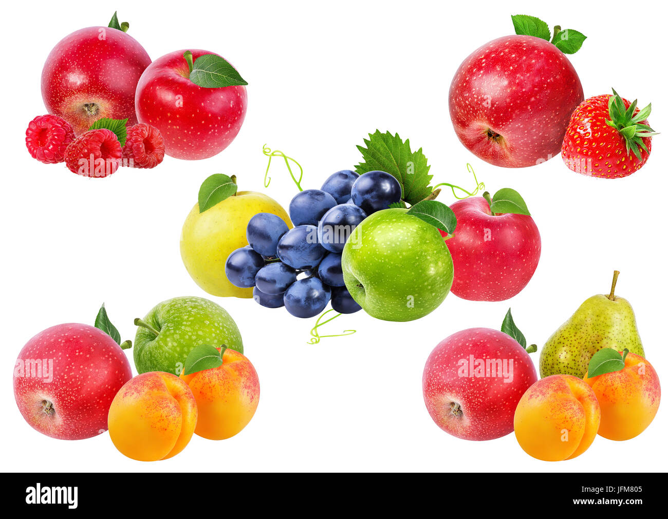 Collection of fruits isolated on white background Stock Photo - Alamy