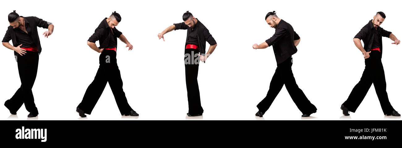 Spanish dancer in various poses on white Stock Photo - Alamy