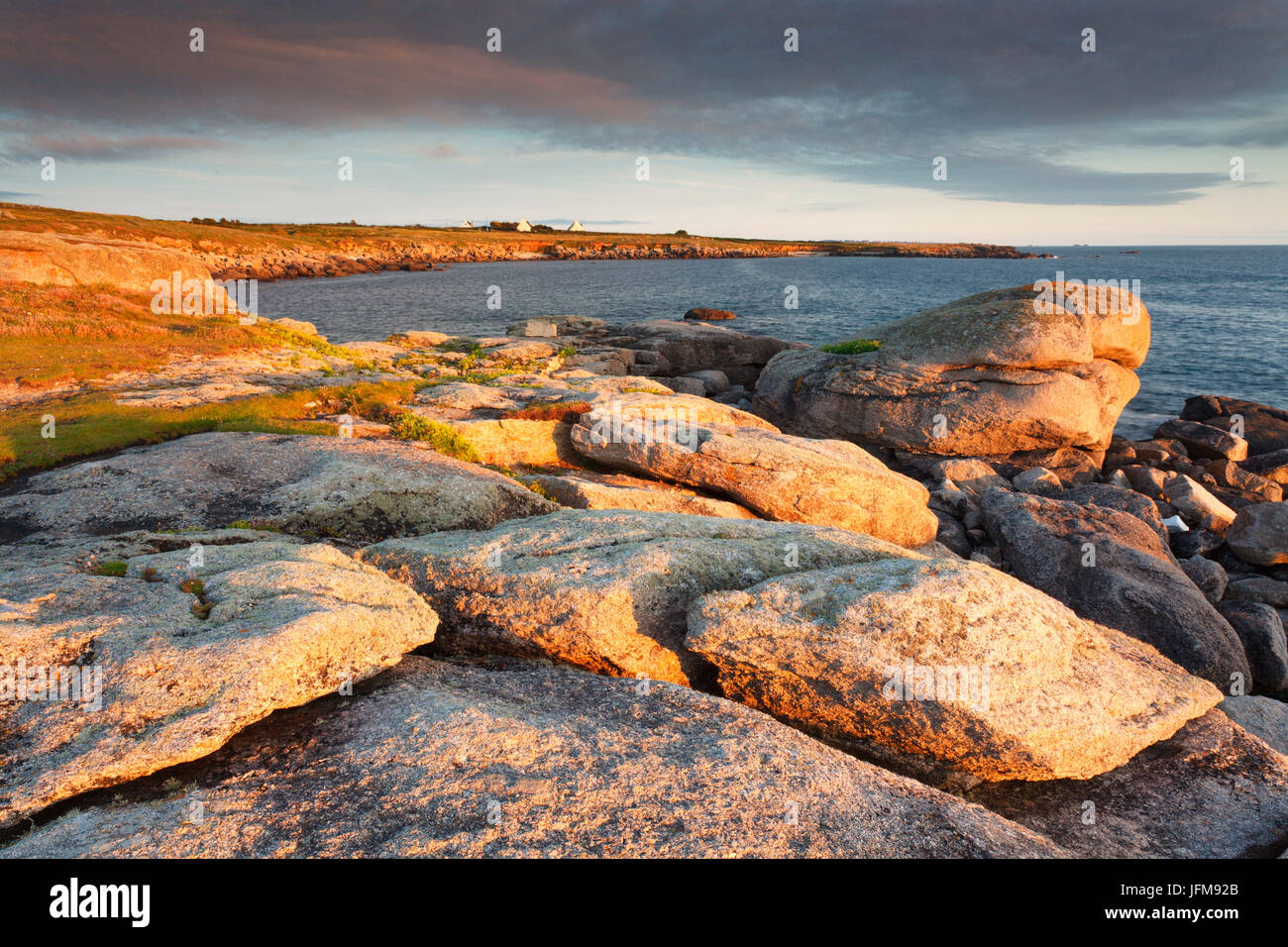 Porspoder, Finisterre, Brittany, France, The last sun rays illuminated ...