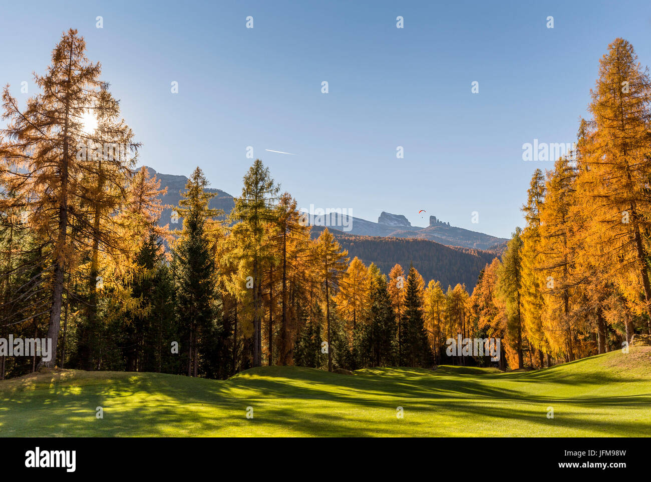 Sunny day in the Dolomites, Cortina d'Ampezzo, Belluno district, Veneto ...