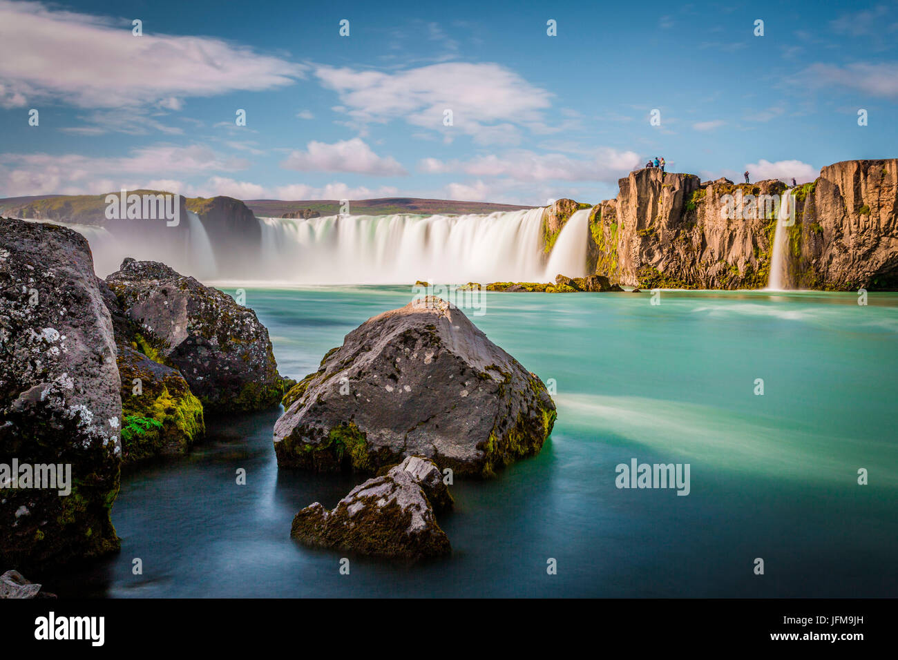 Godafoss, Myvatn, Iceland, the waterfall of the Gods in a sunny day ...