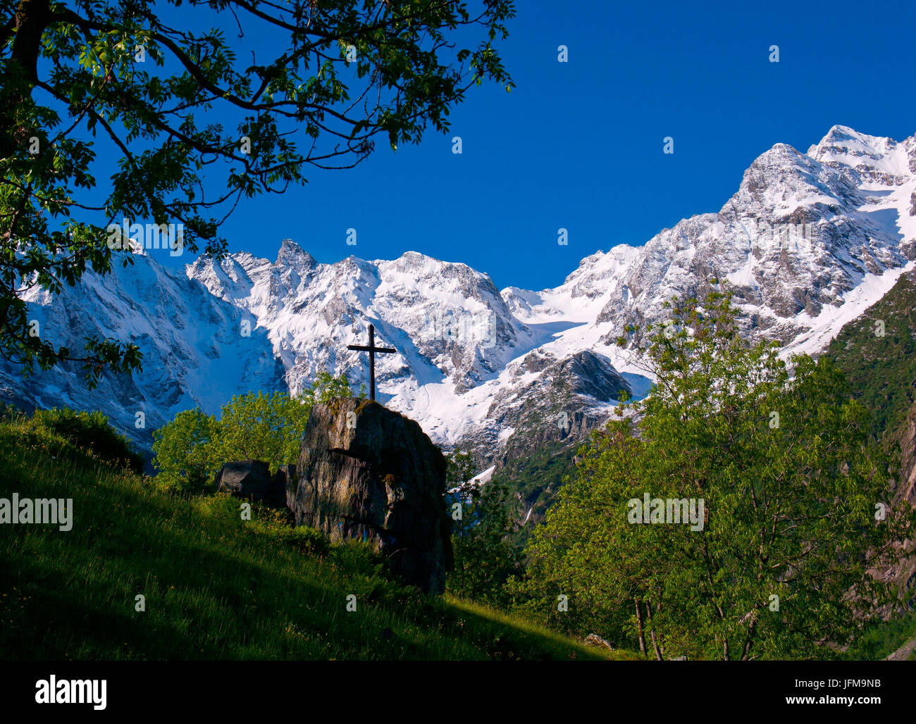 Alpine landscape, Val d'Arigna, regional park of Orobie Valtellinesi ...