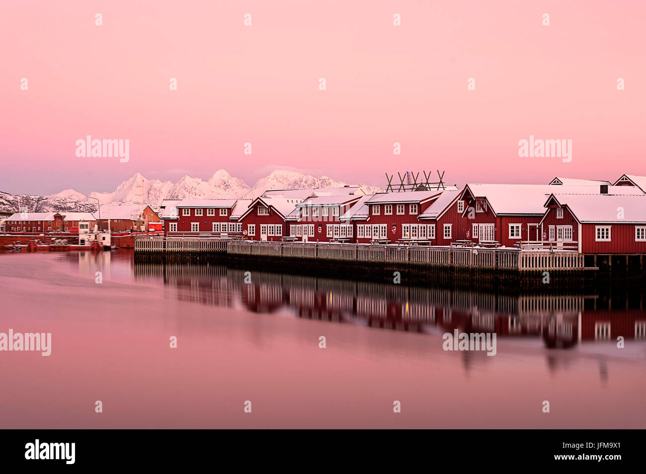 Svolvaer, Lofoten Islands, Norway The picture shows the rorbu that ...