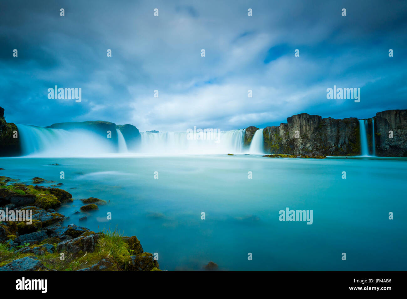Powerful godafoss waterfall flowing hi-res stock photography and images ...